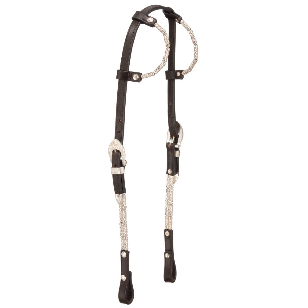 Royal King Rawhide/Ferruled Silver Double Ear Headstall - The Connected ...