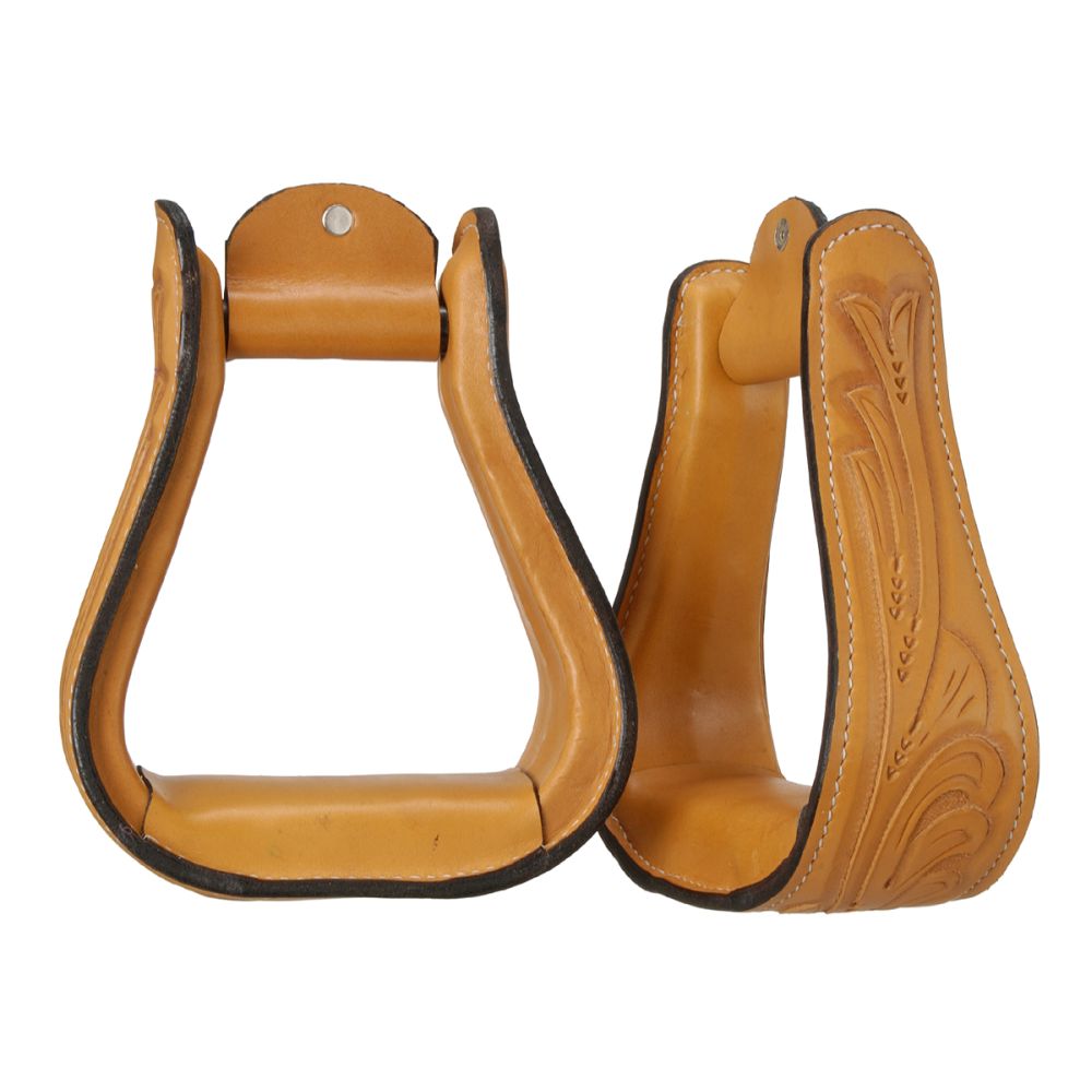 Tough1 Leather Covered Endurance Stirrups - Wide Neck - The Connected ...